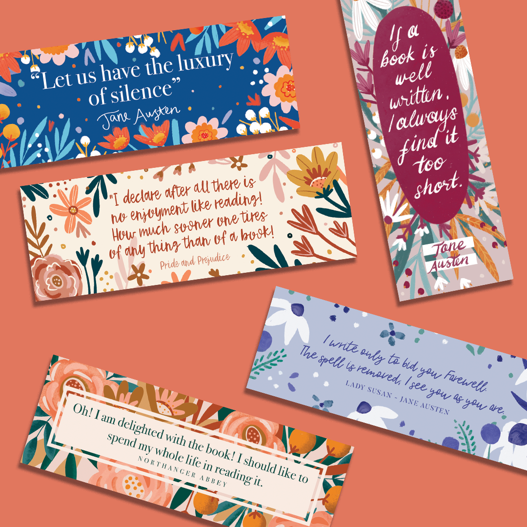 Jane Austen Bookmark Set - Pack of Five | Bookishly