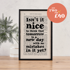 ANNE OF GREEN GABLES QUOTE | "TOMORROW IS A NEW DAY" | BOOK PAGE PRINT ...