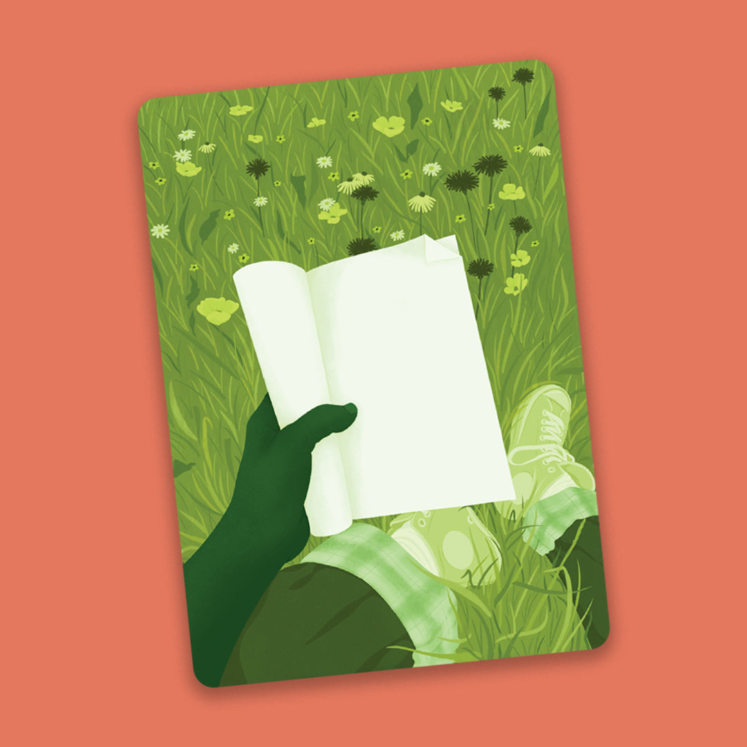 Reading in the Garden POV - Premium Die Cut Sticker — Bookishly