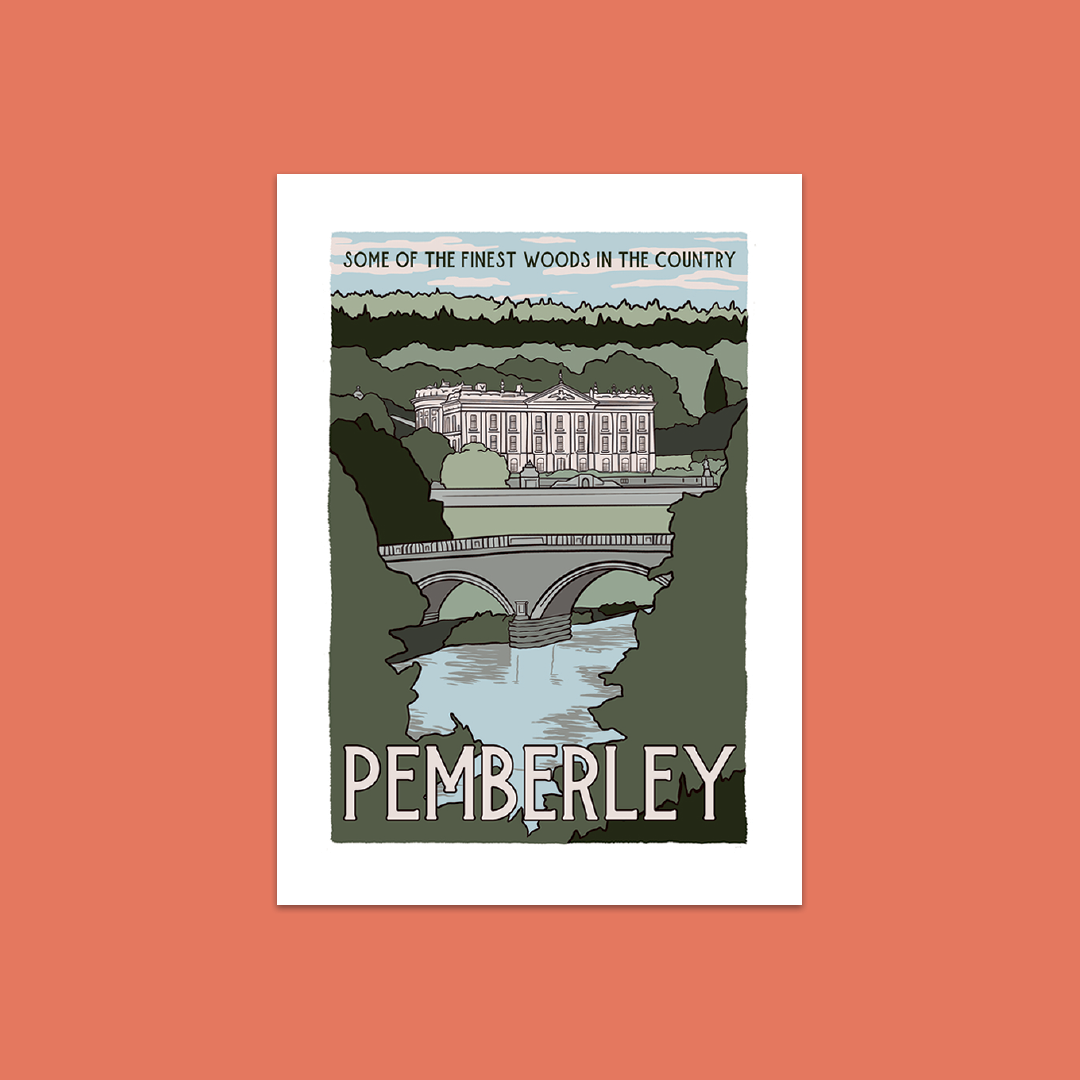 Pemberley Fictional Travel Vinyl Sticker — Bookishly
