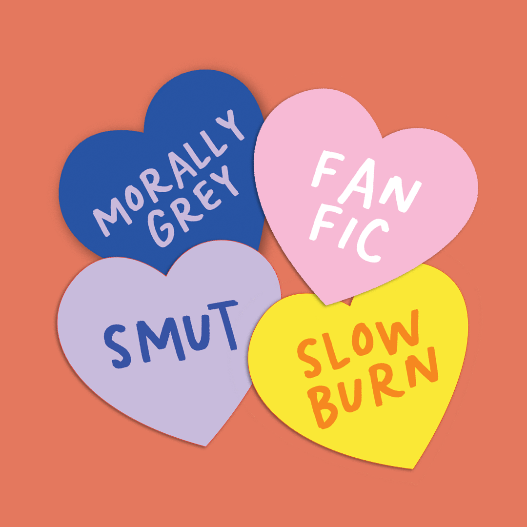 Set of 4 Genre Hearts - Bookish Premium Stickers | Bookishly
