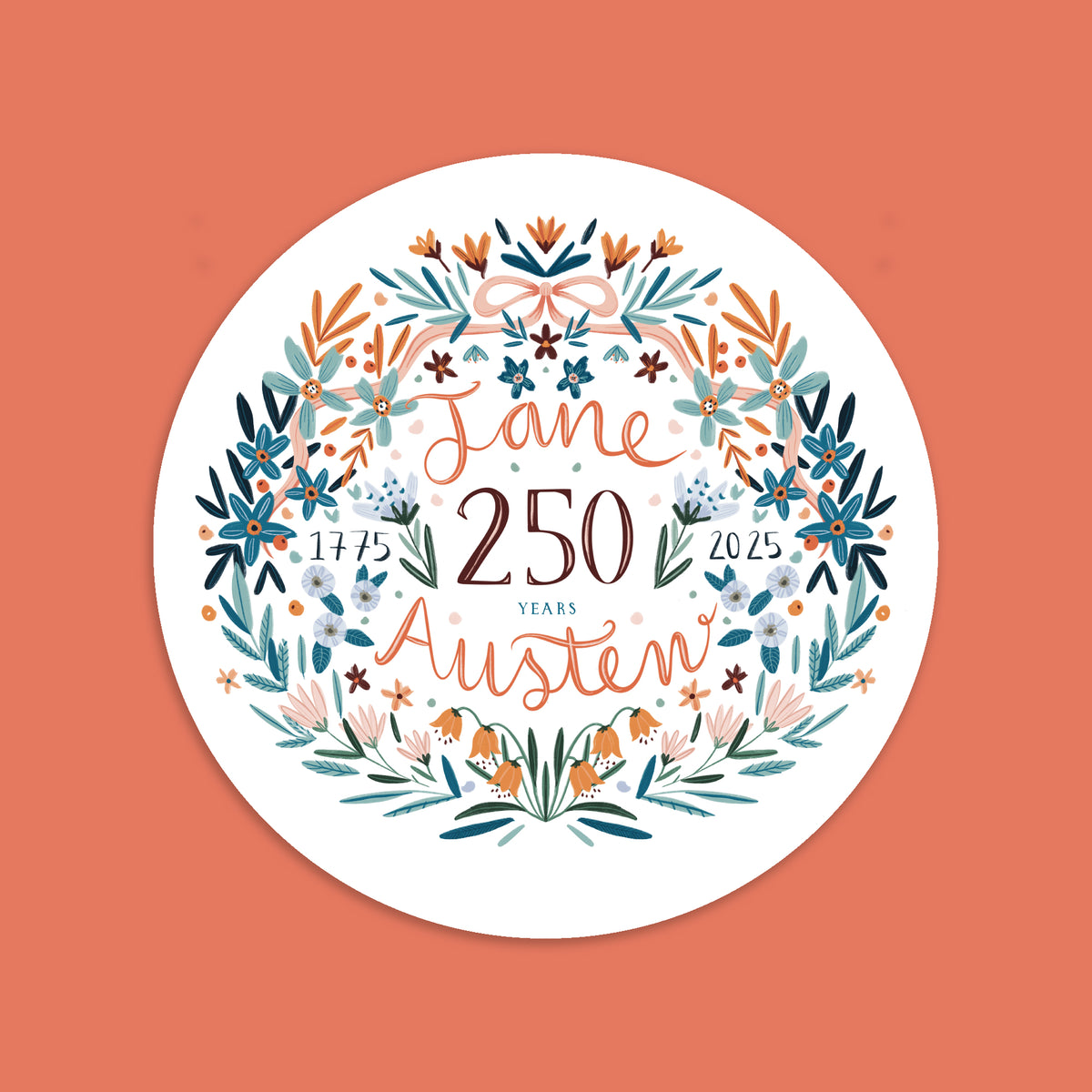 Jane Austen 250th Anniversary - Premium Die Cut Sticker — Bookishly