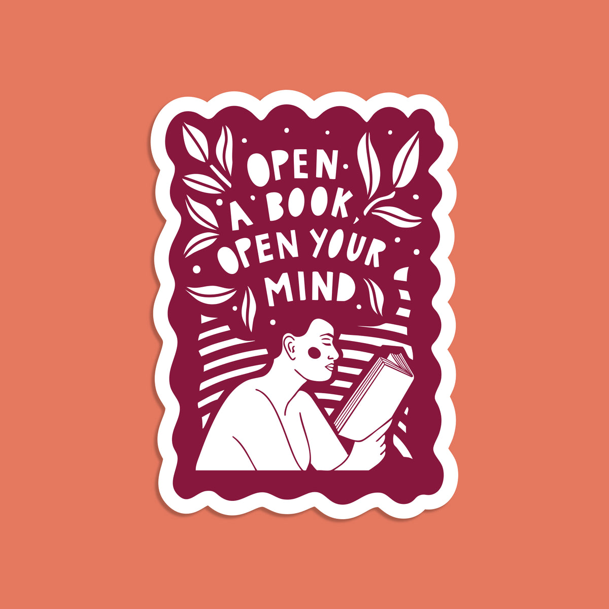 Open a Book, Open your Mind | Literary Activist Premium Sticker — Bookishly