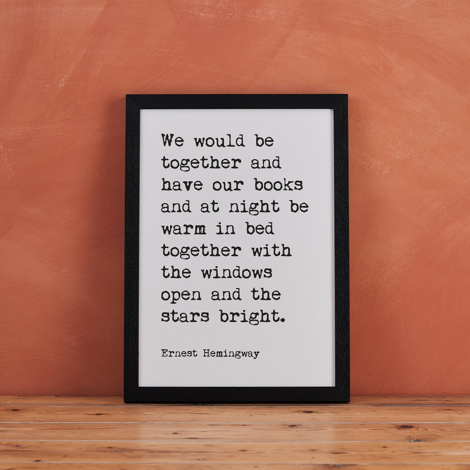 Ernest Hemingway Quotes "Stars Bright" Typewriter Art — Bookishly