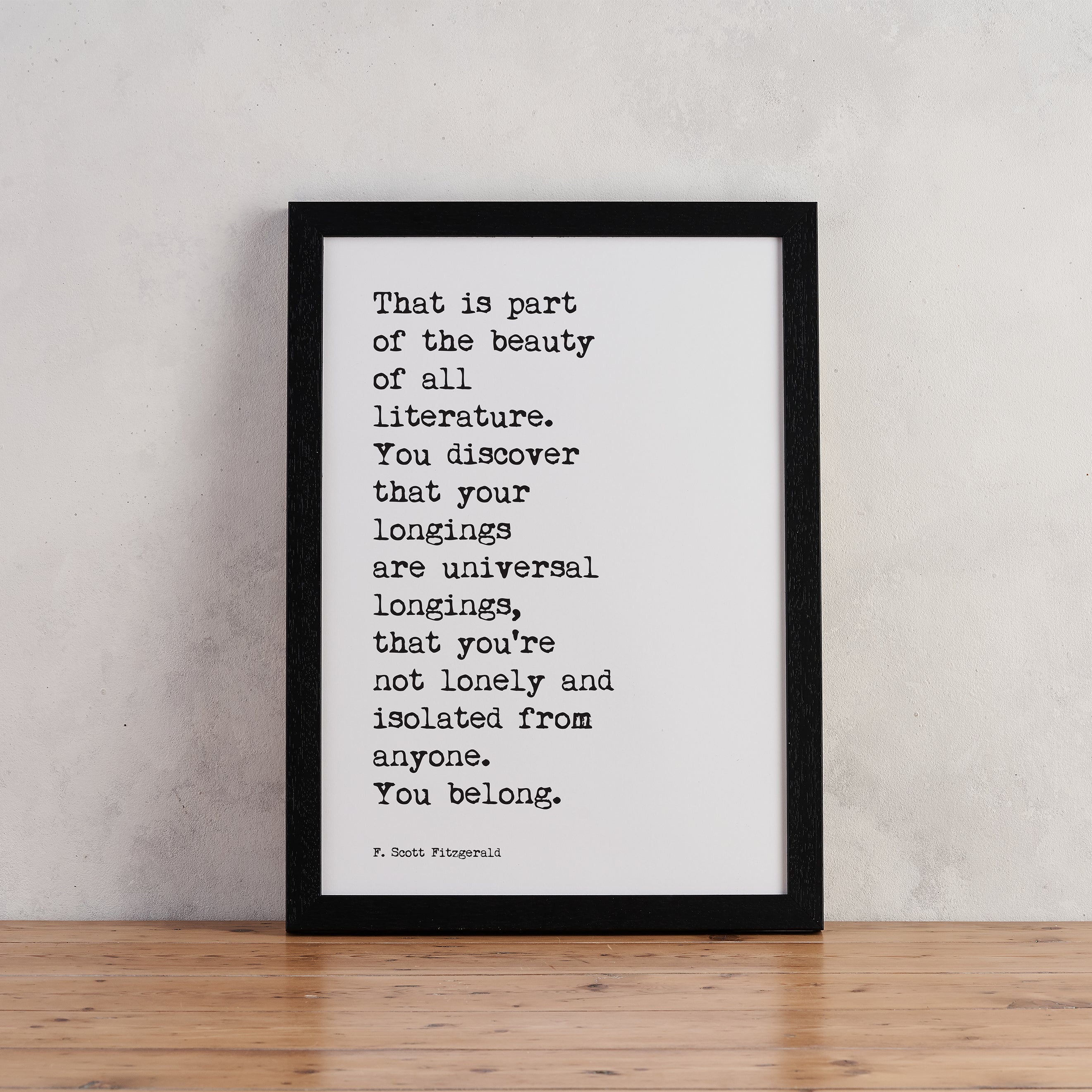 F Scott Fitzgerald Quotes "Beauty of all Literature" Typewriter Art ...
