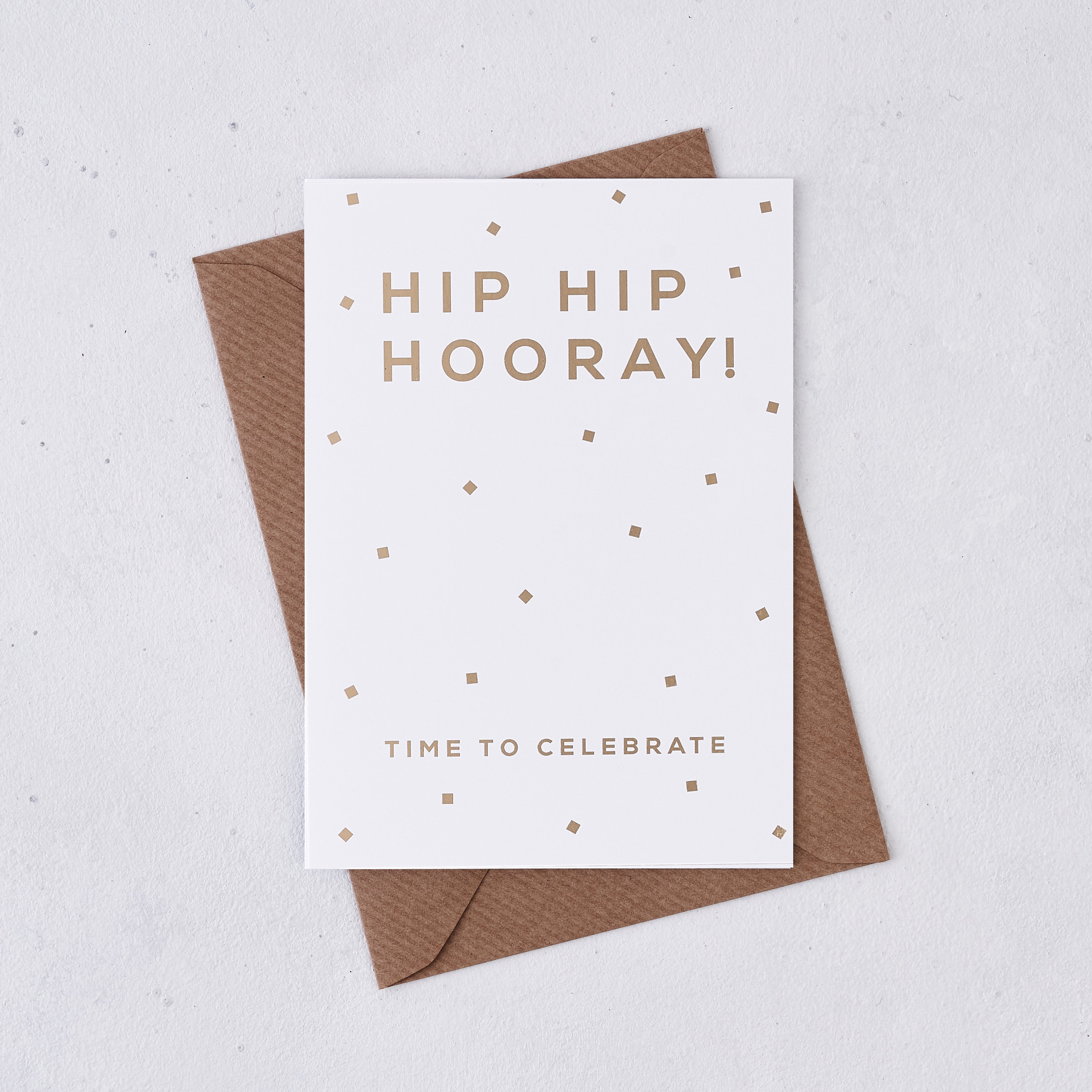 Gold Foil ‘Hip Hip Hooray’ Congratulations Card | Bookishly
