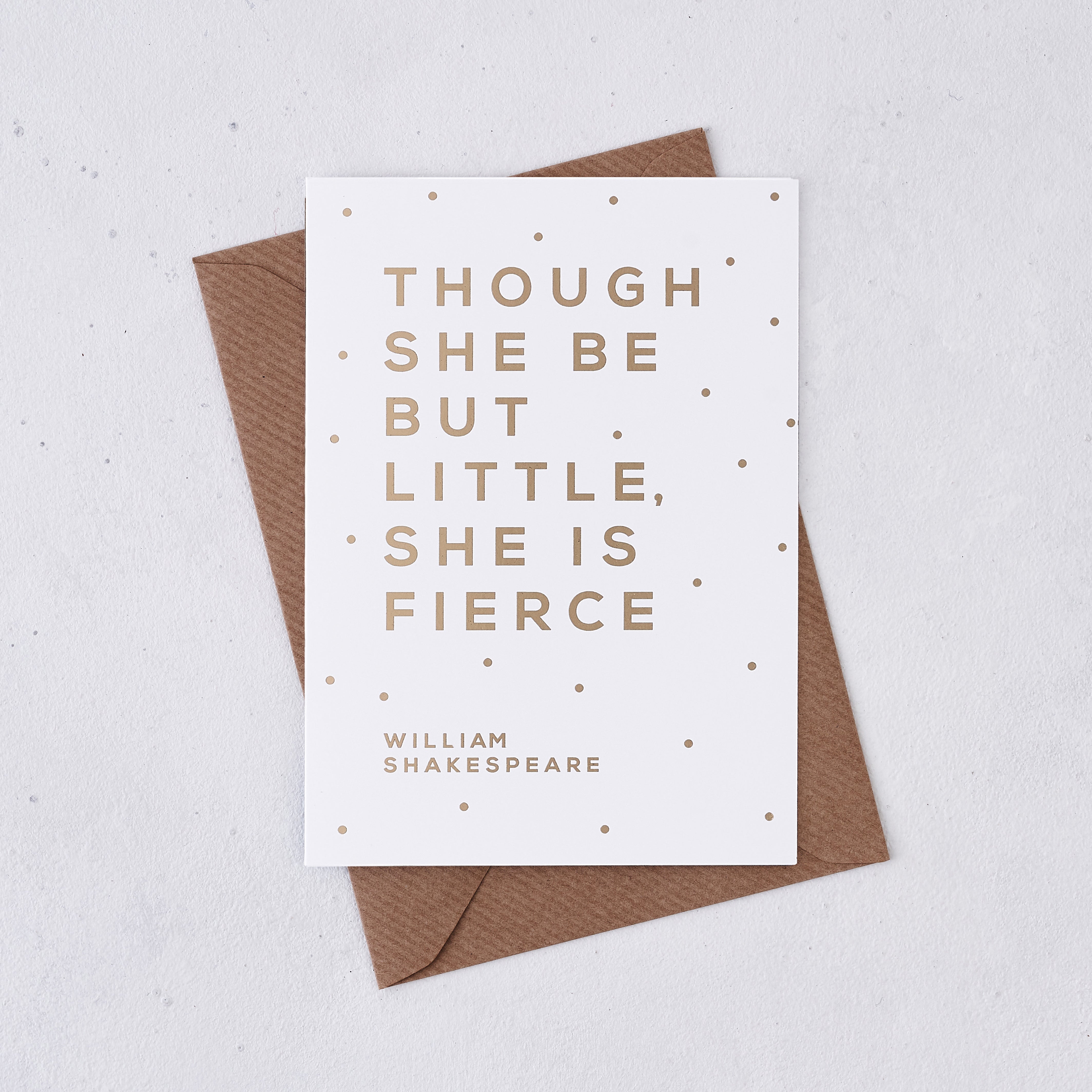 Gold Foil ‘Little But Fierce’ Card For Her | Bookishly