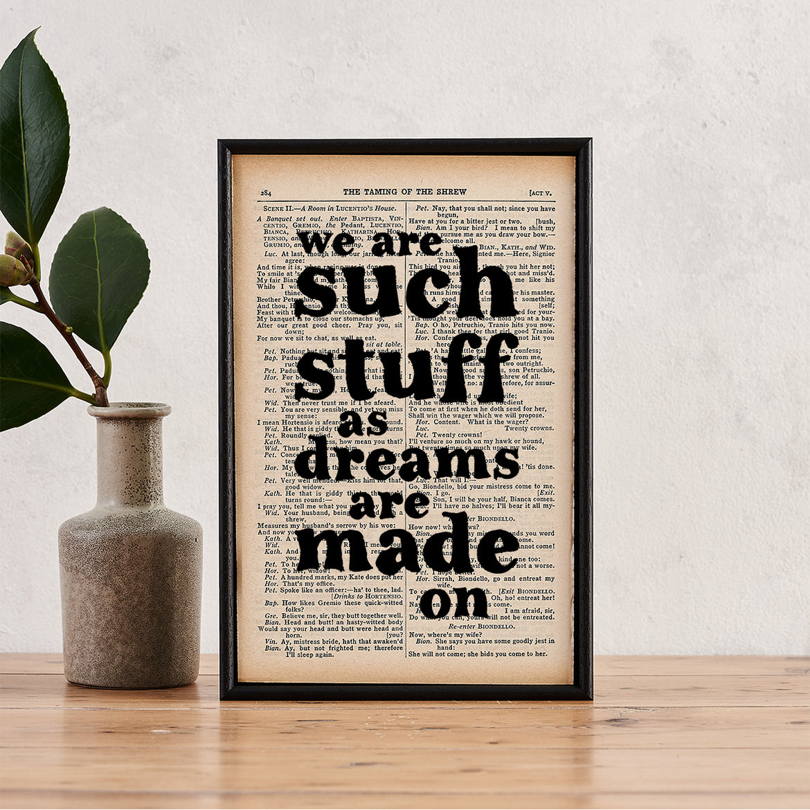 Shakespeare "We Are Such Stuff Dreams Are Made On" Framed Book Print ...